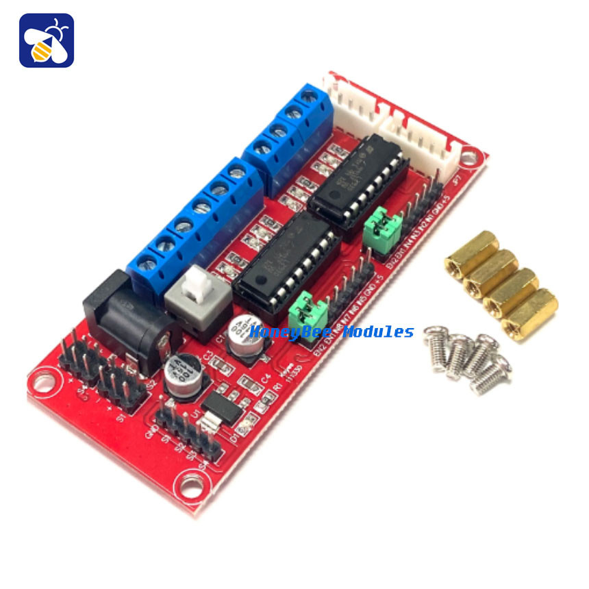 Jual YEMAR 4WD trolley L293D dual H-bridge 4-way DC motor drive board ...