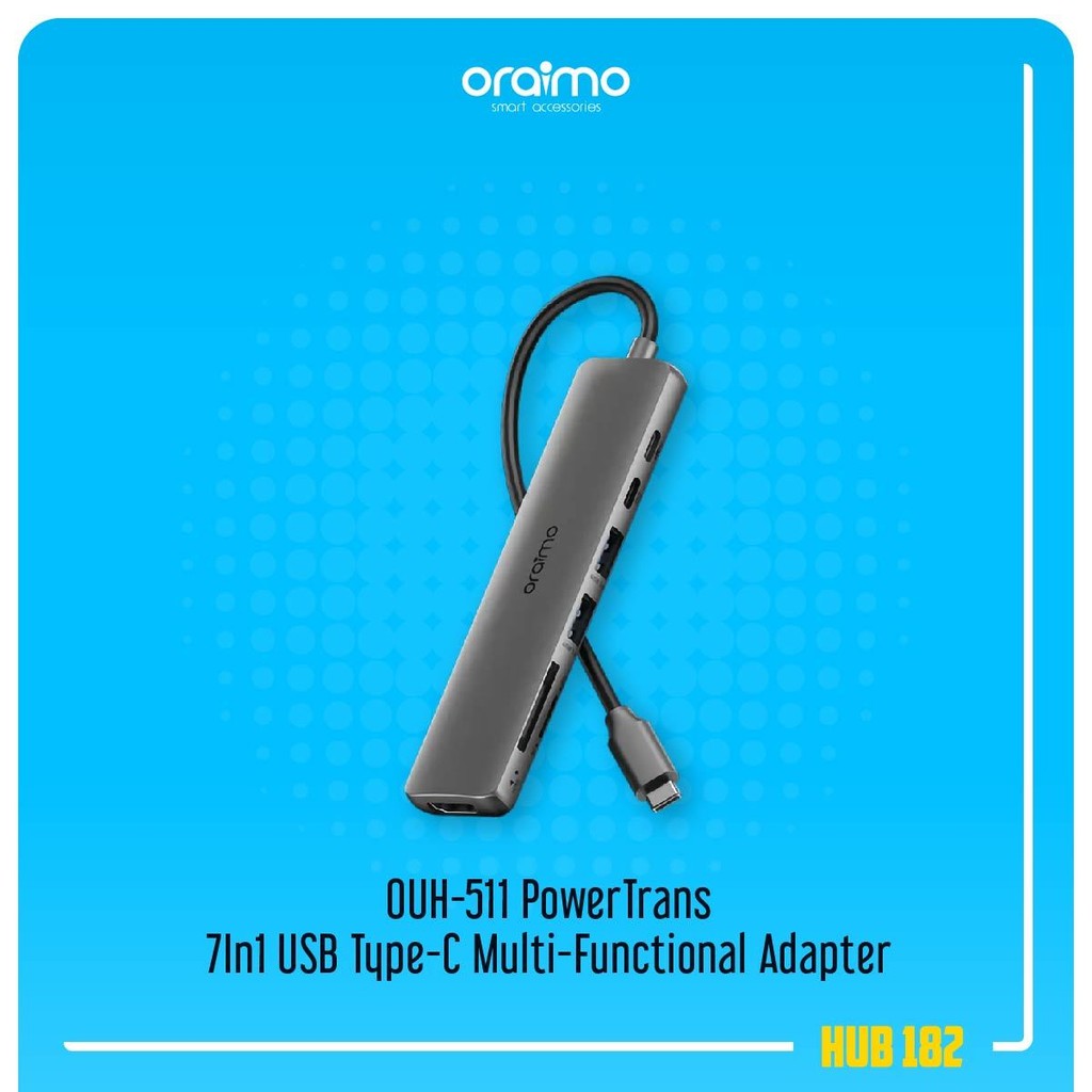 Jual Oraimo OUH-511 PowerTrans 7In1 USB Type-C Multi-Functional Adapter ...