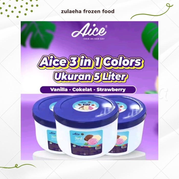 Jual TERLARIS ICE CREAM AICE 5 LITER ES KRIM AICE 3IN1 UKURAN 5 LITER ...