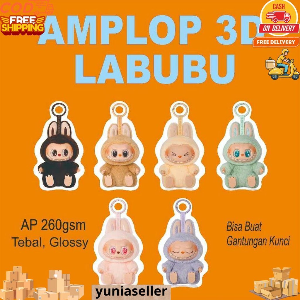 Jual (6 Pcs) Amplop 3D Motif Labubu Lebaran Idul Fitri, Imlek, Dan ...