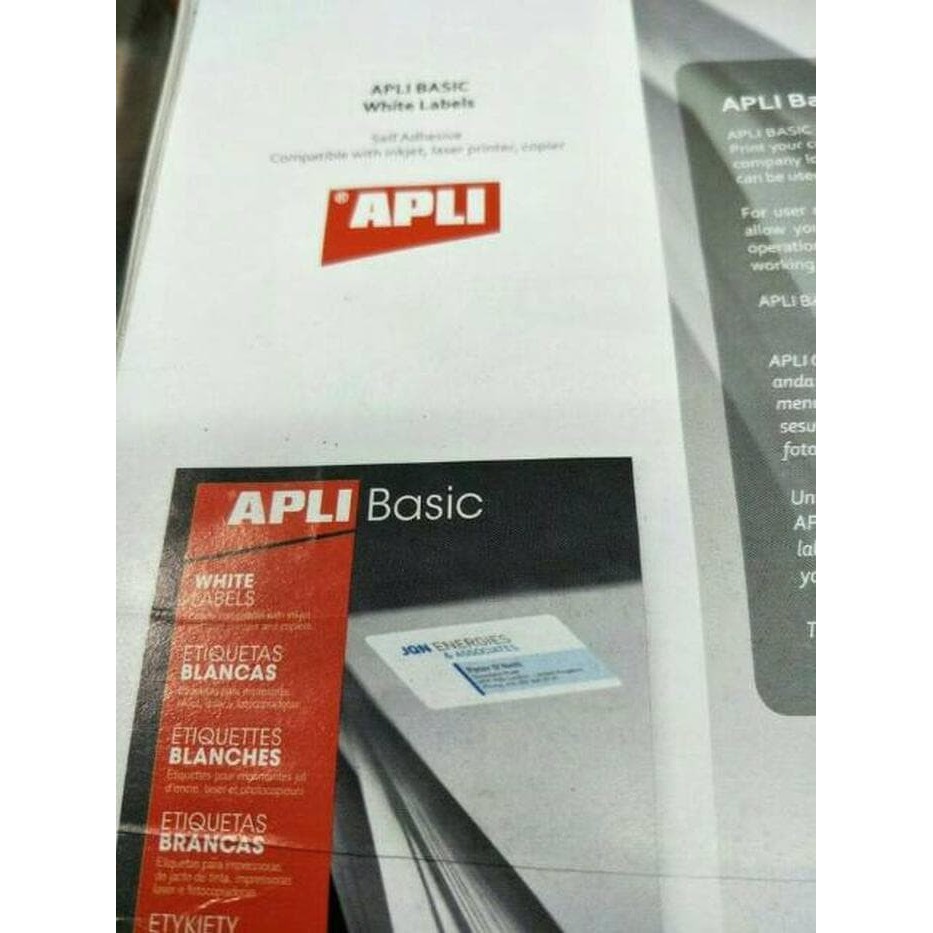 Jual APLI BASIC LABEL REF 02430 / 100 LEMBAR WHITE LABELS LIMITED ...