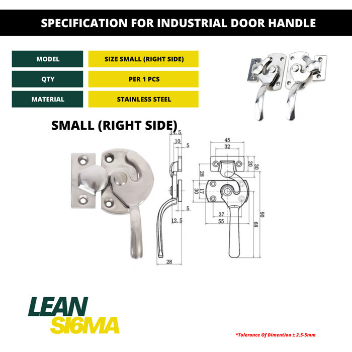 Jual Industrial Door Handle Heavy Duty Stainless Steel Door Latch ...