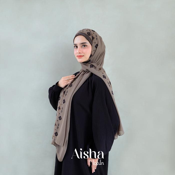 Jual Lotun Aisha Series - Hijab Pashmina Instan Printing Motif Etnik Material Premium Simpel ...