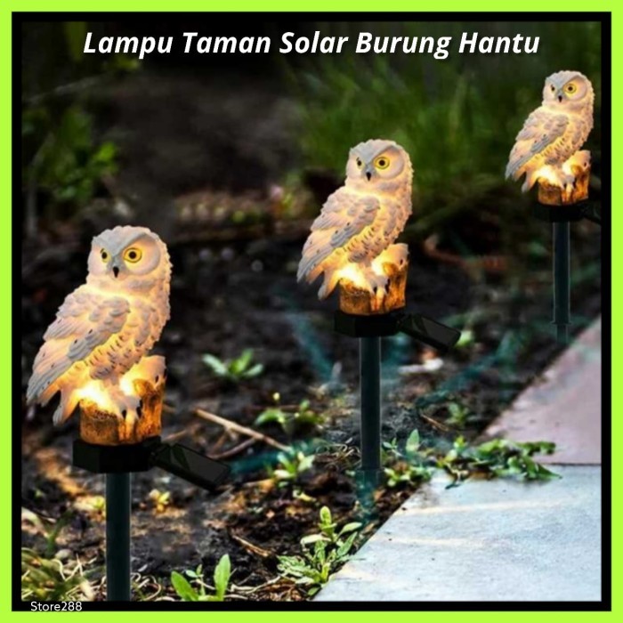Jual Lampu Taman Solar Cell Panel Tenaga Surya Model Burung Hantu Hias ...