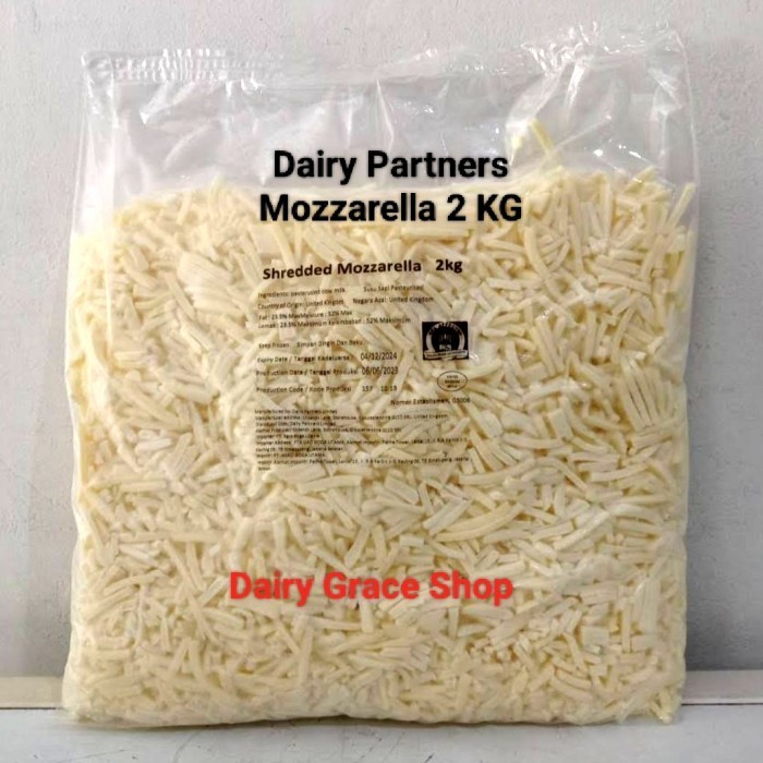Jual Dairy Partners Mozzarella Shredded 2 KG ARLA Mozzarella Parut ...
