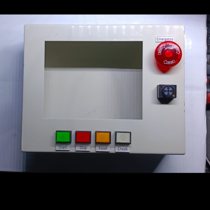 Jual Dudukan panel HMI plus kontrol emergency,Buzer,push button ...