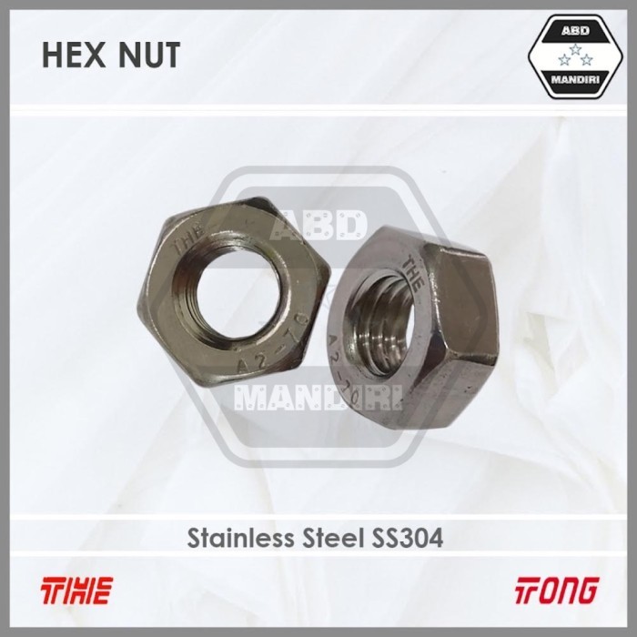 Jual SS304 Mur Hexagon Stainless M5 ( SUS304 A2-70 Hex Nut ) M 5 - 0.8 | Shopee Indonesia