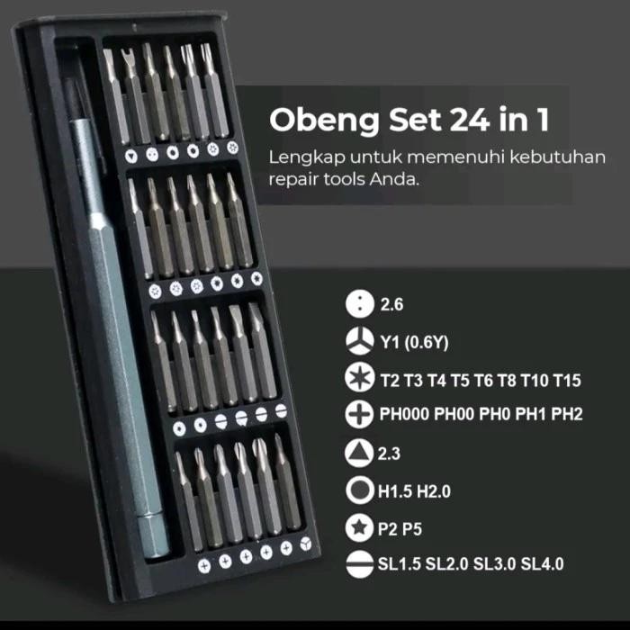 Jual NEW Obeng set 24in1 + BOX obeng magnet multifungsi isi 24 screwdriver set obeng servis hp ...