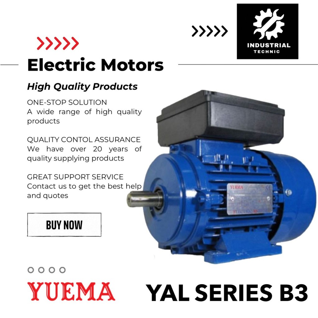 Jual ELEKTRO MOTOR YUEMA YAL 2P 1,5KW 2HP 1 PHASE SINGLE PHASE 220/240V B3/ DINAMO ELECTRIC ...