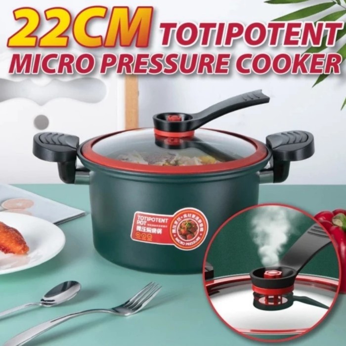 Jual Panci Presto 22 Cm Totipotent Micro Pressure Cooker 3.5 Liter | Shopee Indonesia