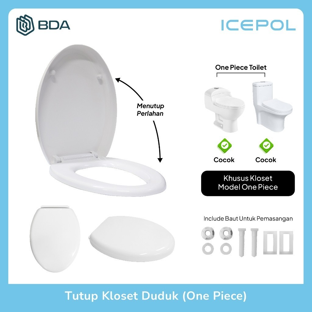 Jual Icepol Tutup Kloset WC Closet Duduk One Piece Monoblok Soft ...
