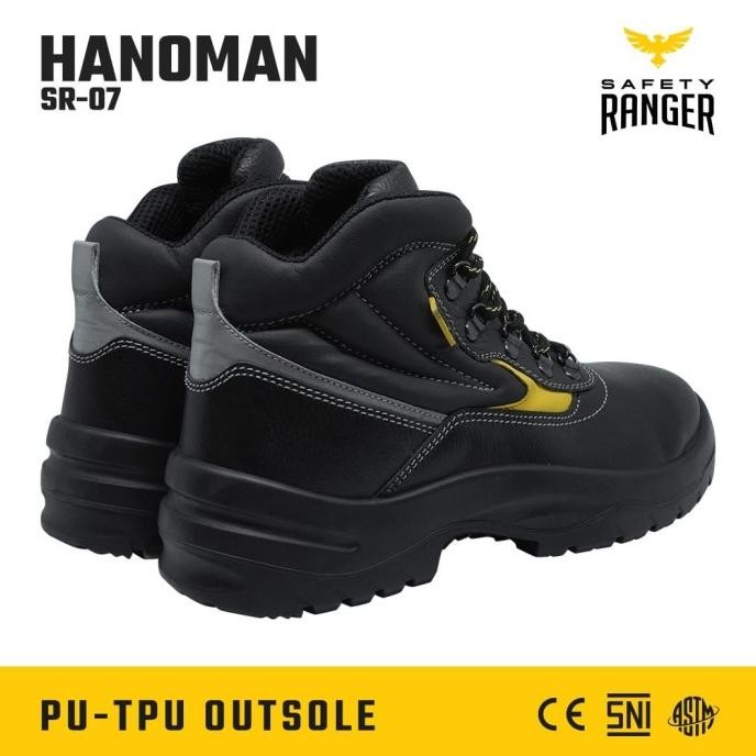 Jual Sepatu Safety Ranger Hanoman Black / Safety Shoes Ranger PU ...