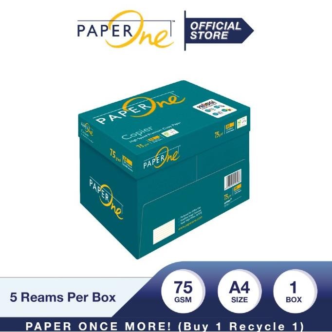 Jual PaperOne Kertas A4 75gr Copier 1 Box (2500 lembar) Kertas HVS B2B ...