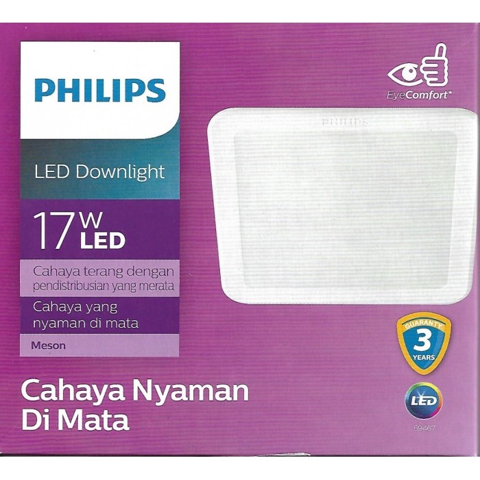 Jual BRG BARU PHILIPS DOWNLIGHT LED MESON SQUARE 17W KOTAK 17 watt ...