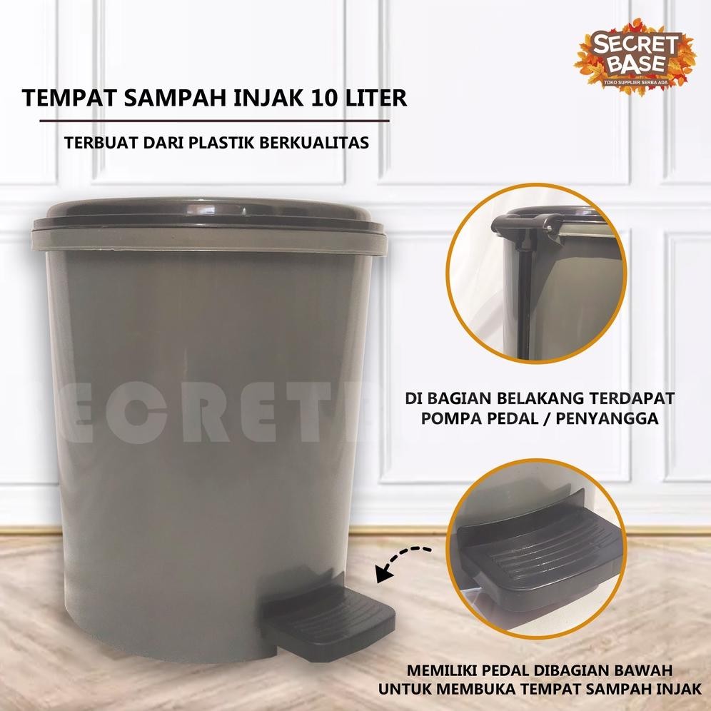 Jual df-7 TEMPAT SAMPAH INJAK 10 LITER - Tempat Sampah 10L Dengan Pedal & Ember Viral | Shopee ...