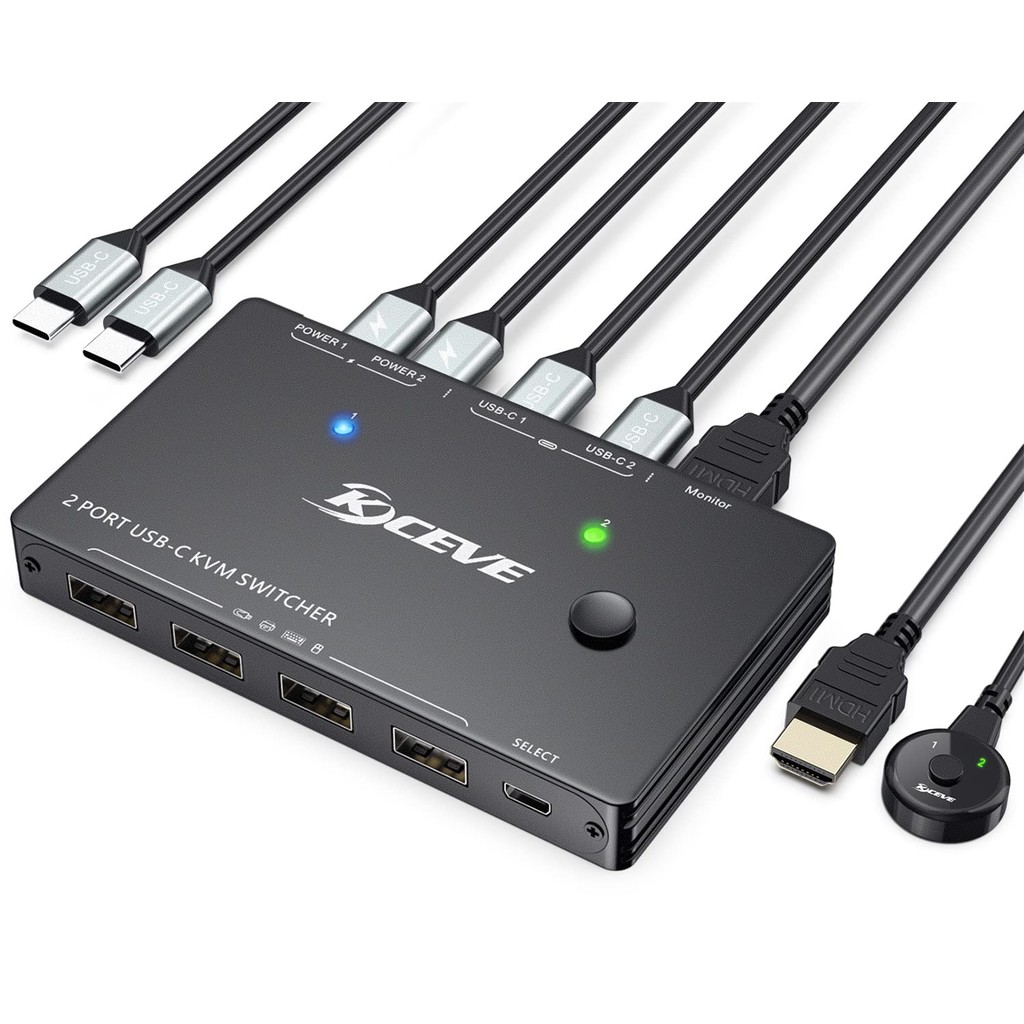 Jual BEST USB-C/HDMI(USB2.0) KVM Switch 2 In 1 Out 4K USB HDMI KVM ...