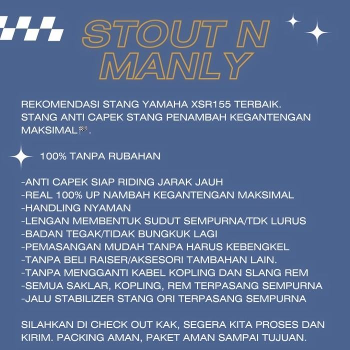 Jual Stang xsr 155 "stout n manly black" stang xsr terbaik stang anti capek free tutorial ...