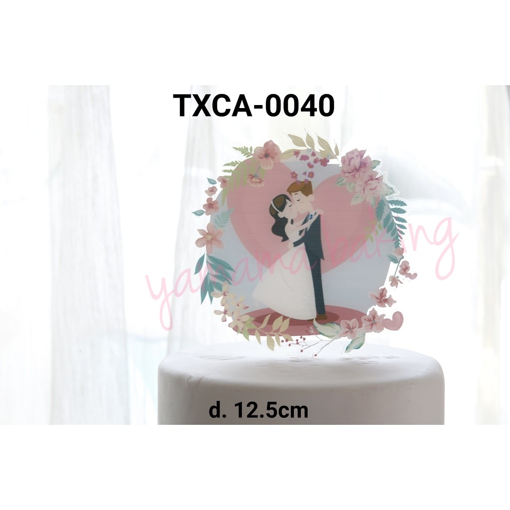 Jual TXCA-0040 Cake topper tulisan acrylic akrilik happy wedding ...