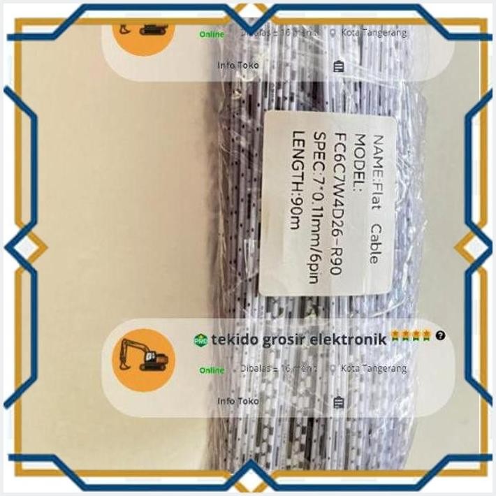 Jual [TKE] KABEL 6 PIN CABLE 6 PIN 6P 6 SERABUT GEPENG PUTIH CLEAR FLAT ...