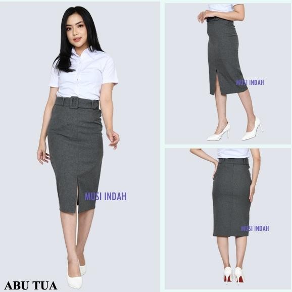 Jual Rok Kerja Hitam Pendek Span 7/8 Bahan Formal Kantor | Shopee Indonesia