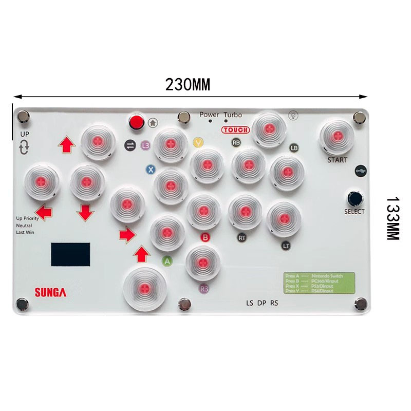 Jual CGR SUNGA 17-Botton Mini Arcade Controller Fight Stick Gaming ...