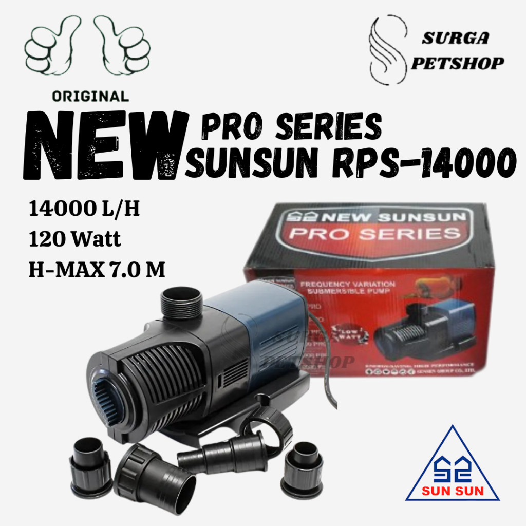Jual NEW SUNSUN RPS 14000 PRO SERIES POMPA AIR CELUP AKUARUM KOLAM IKAN ...