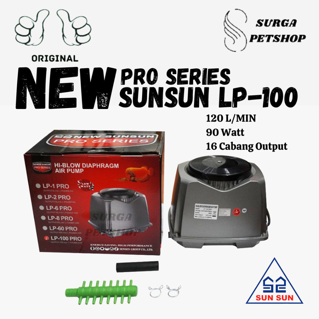 Jual NEW SUNSUN LP 100 PRO SERIES POMPA UDARA AERATOR AKUARIUM KOLAM ...