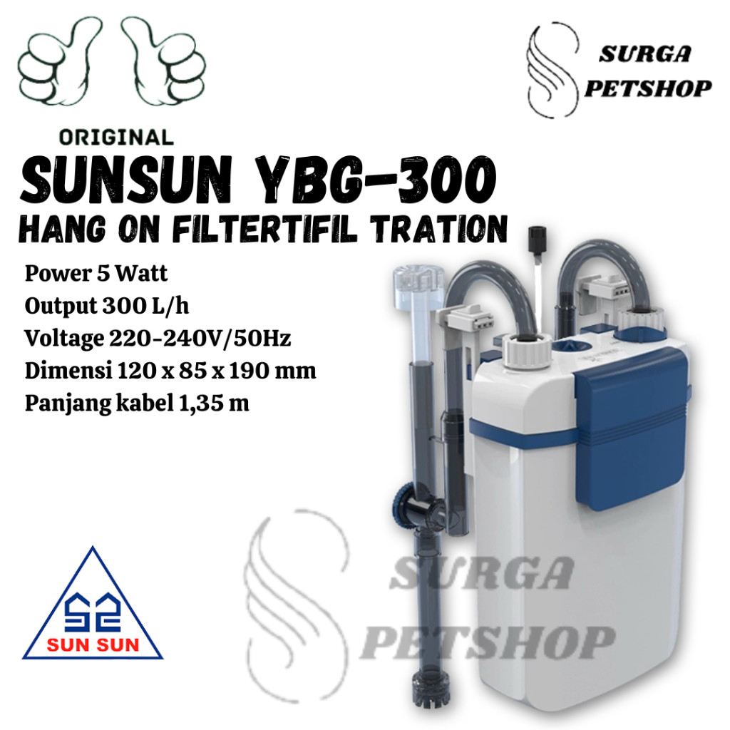 Jual SUNSUN YBG 300 Filter Gantung Akuarium Kolam Ikan YBG300 Hang On ...
