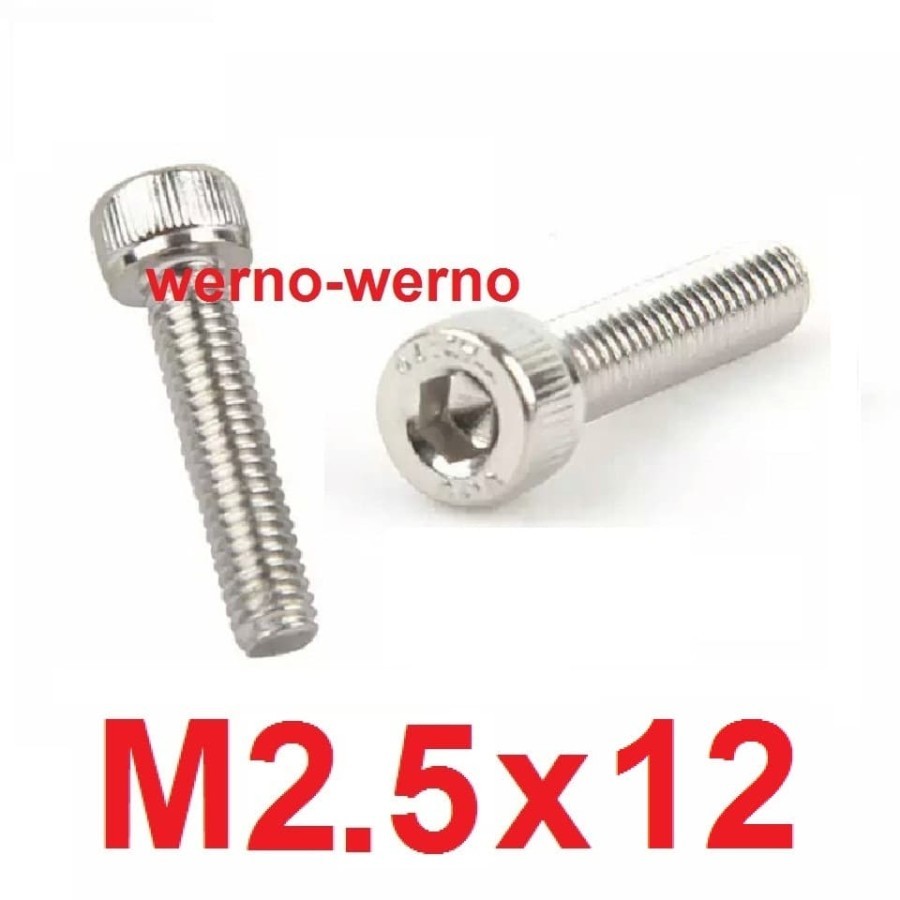 Jual Baut L Hexagon Bolt SS 304 Stainless M2.5x12 2.5mm x 12mm M2.5*12 ...