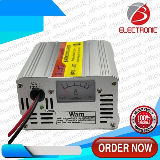 Jual CHARGER AKI / ACCU 12V 10A OTOMATIS USAT / BATTERY CARGER USAT 10 A | Shopee Indonesia