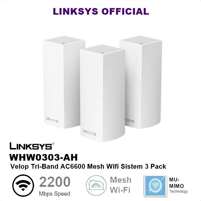 Jual Linksys Velop Whole Home Mesh Wi-Fi System Whw0303-Ah Ac6600 Pack Of 3 Tersedia | Shopee ...
