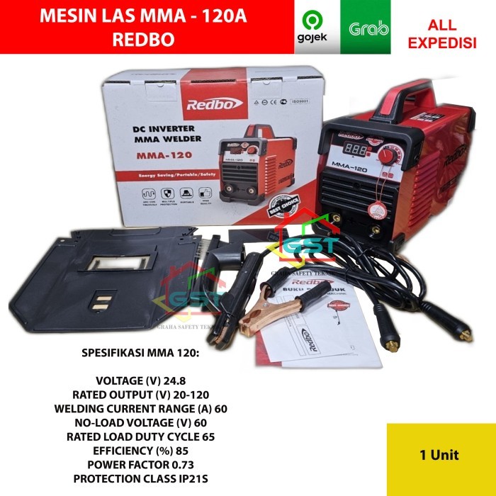 Jual mesin las mma 120a merah REDBO heavy duty trafo las listrik mma 120a | Shopee Indonesia