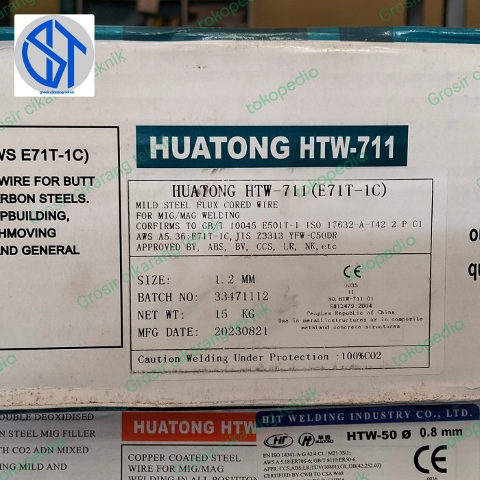 Jual KAWAT LAS HUATONG FLUXCORE HTW-711kawat las CO tanpa gas 12 mm x15 ...