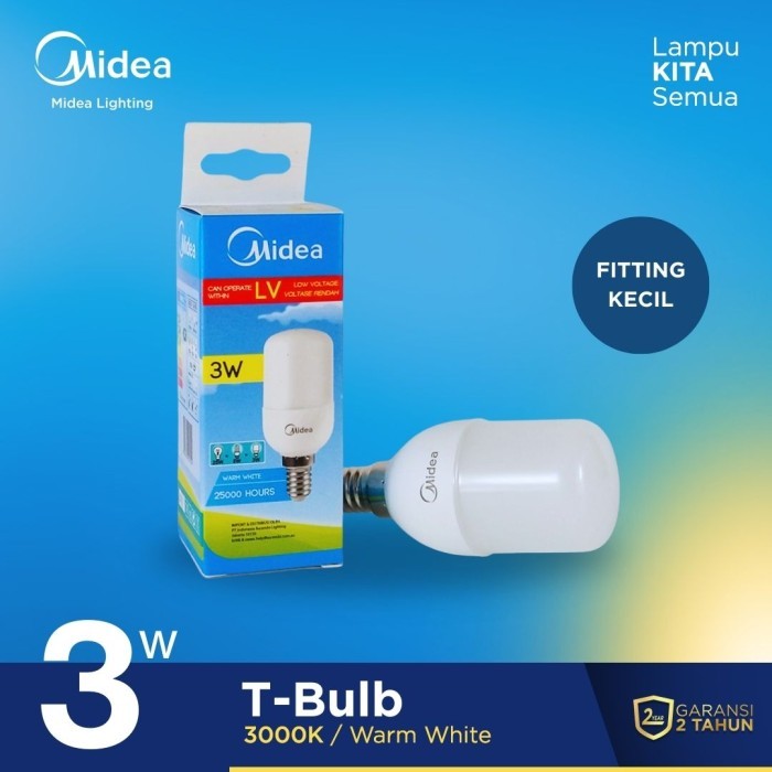 Jual Midea Lighting - Stick Led Bulb 03 Watt Kuning 3000K Warm White ...