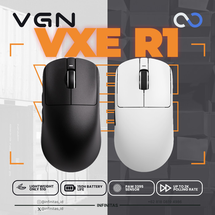 Jual VGN VXE R1 2K Wireless Light Weight Gaming Mouse Unit Baru / Segel ...