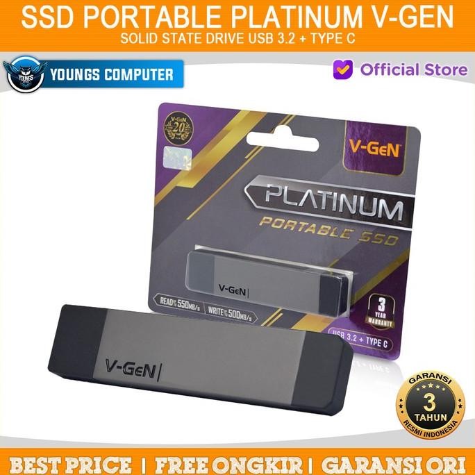 Jual CO V-GEN SSD Portable Platinum Vgen 128GB 256GB 512GB 1TB 2TB USB ...