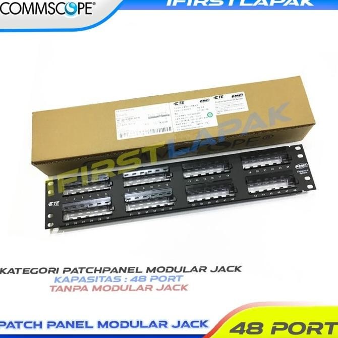 Jual CO Patch Panel 48 Port Cat5 Cat6 AMP Commscope Patchpanel Rack ...