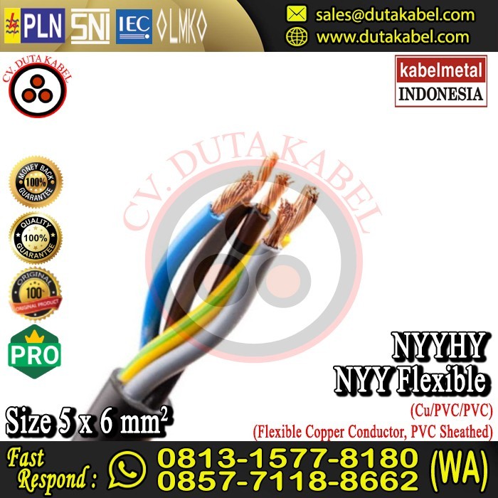 Jual Kabel NYYHY 5x6 mm2 METAL /5 x 6 mm2/5x6mm2/5x6 mm/5x6mm/5 x 6 mm ...