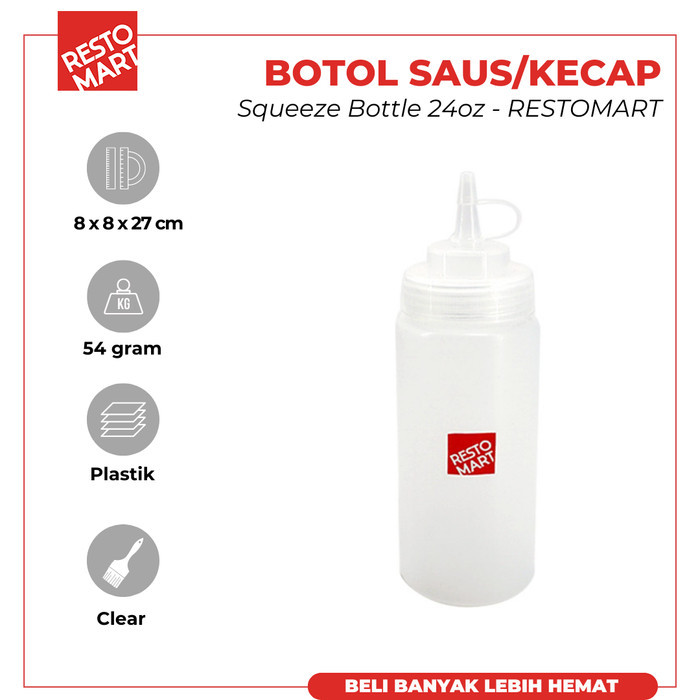 Jual Botol Saus / Saos Dan Mayonnaise Restomart 24Oz Clear (2034017 ...