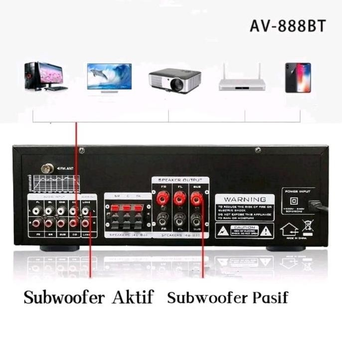 Jual Amplifier Kerndy Av-888Bt Bluetooth Stereo Audio Channel 5.1 Karaoke Home Theater Av888Bt ...