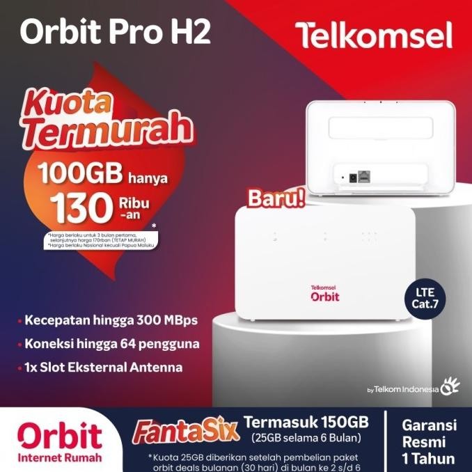 Jual CO Modem Wifi Telkomsel Orbit Pro H2 4G 30Mbps Free Kuota | Shopee ...