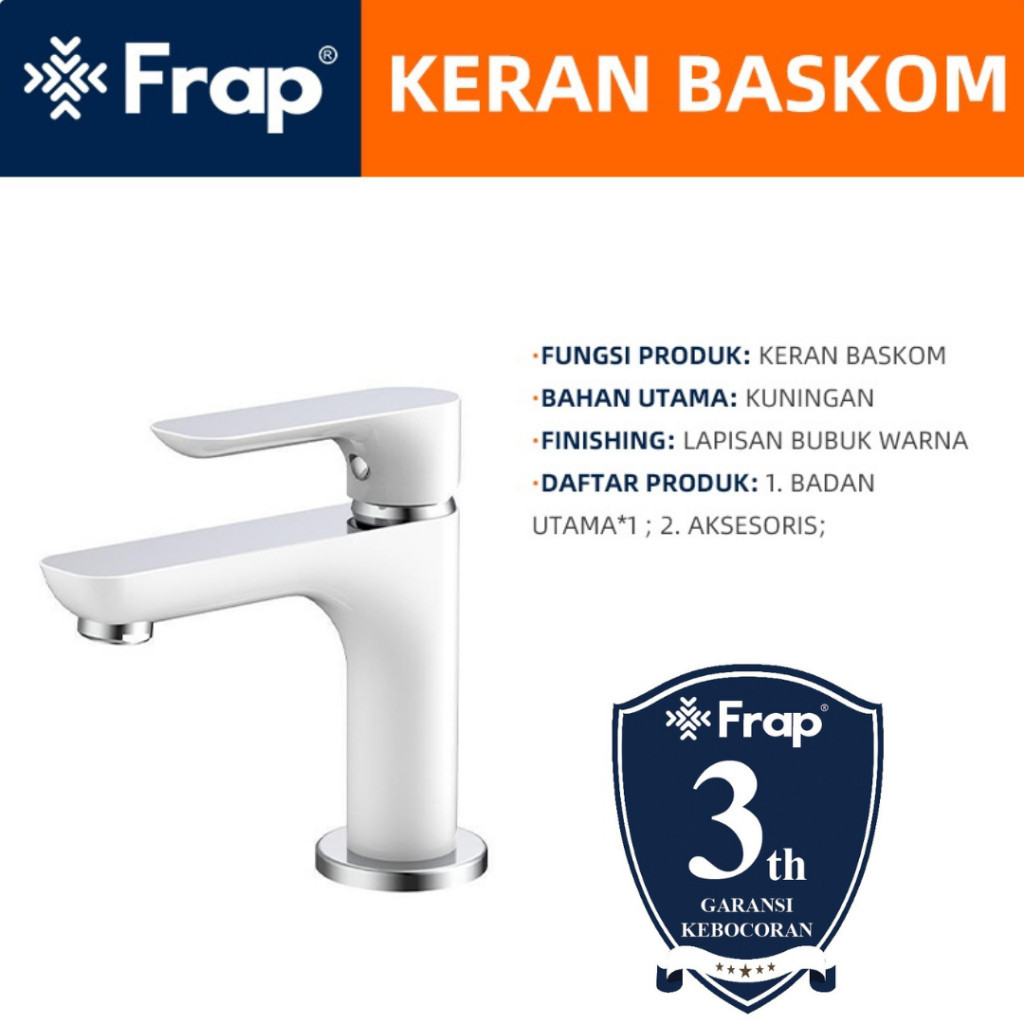 Jual FRAP IF1202-8 Kran Dapur Tanam / Keran Wastafel Air Dingin Tanam Putih | Shopee Indonesia