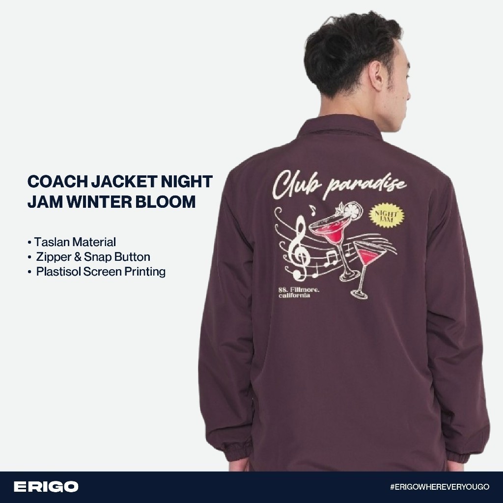 Jual Erigo Coach Jacket Night Jam Winter Bloom Unisex | Shopee Indonesia