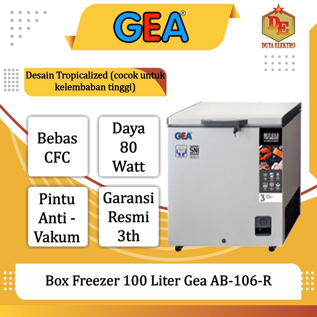Jual Box Freezer Gea AB 106 R Chest Freezer 100 Liter | Shopee Indonesia