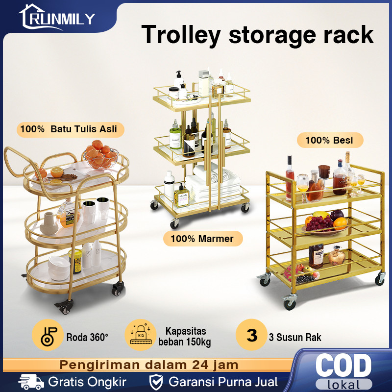 Jual 3 Susun Trolley Storage Rak Multifungsi Troli salon rak salon ...