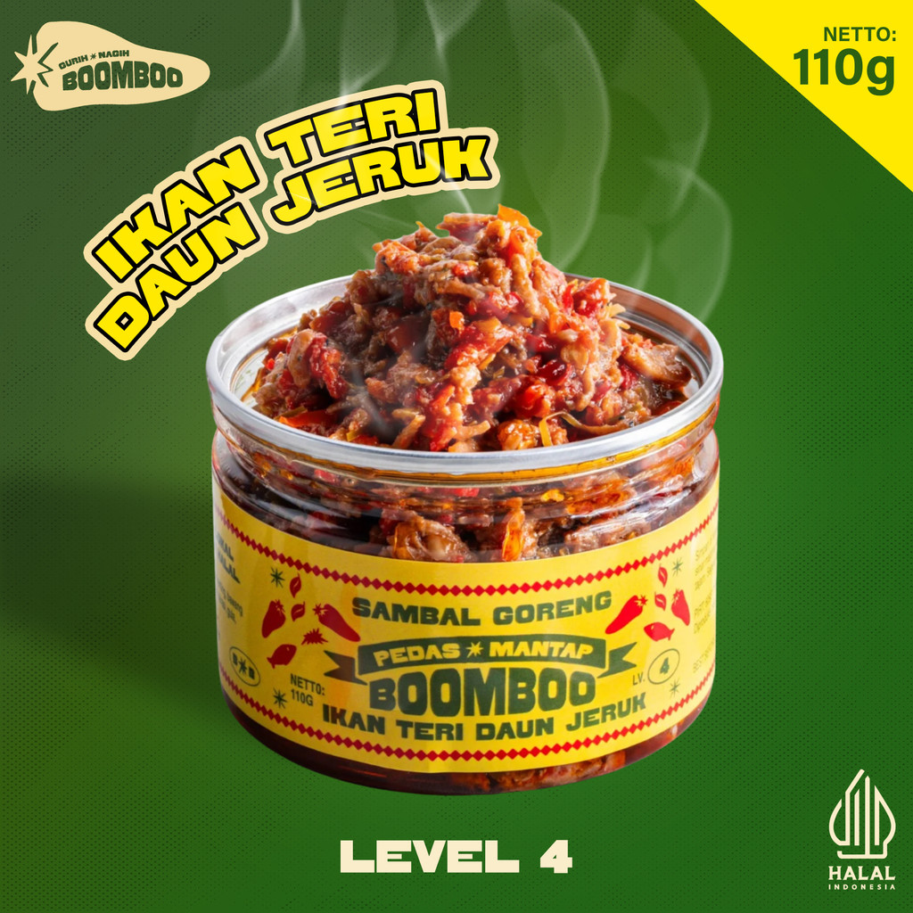 Jual BOOMBOO Sambal Goreng Teri Daun Jeruk Halal - Level 4 - 110gr ...