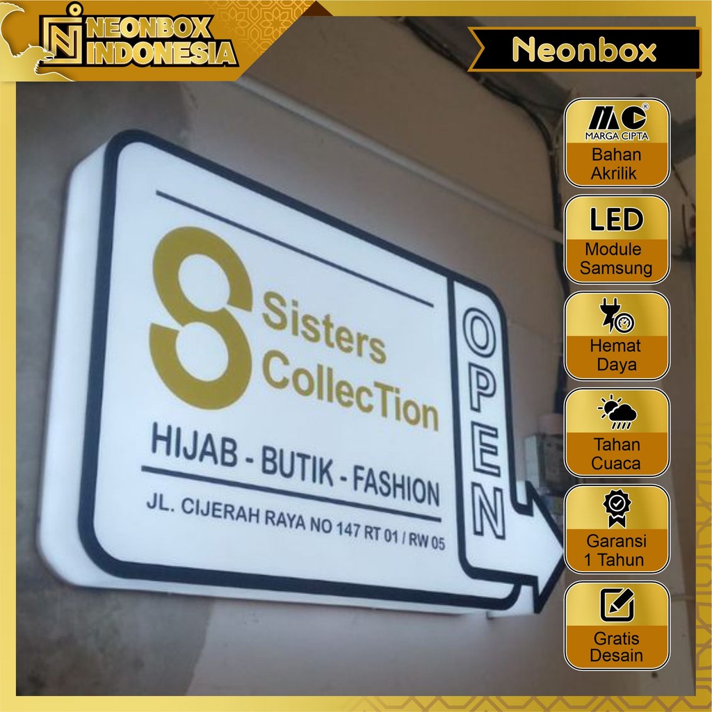Jual Neon Box Kuliner UMKM Neon Box Akrilik 1 Sisi Bebas Bentuk Custom ...