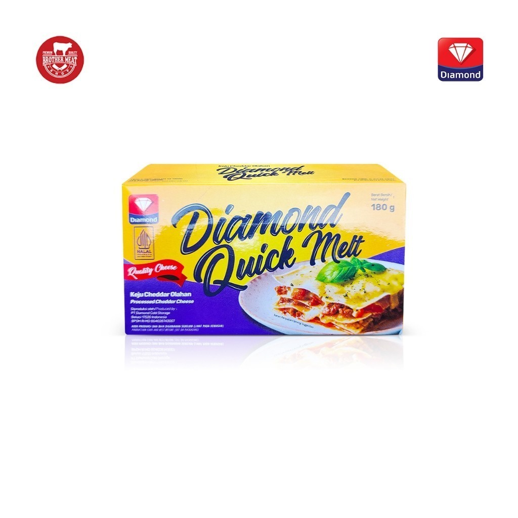 Jual Diamond Quick Melt Cheese 180gr, Keju Cheddar Olahan Halal ...