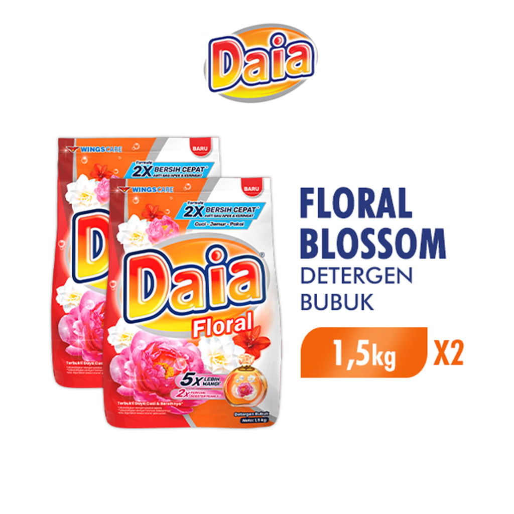 Jual Daia Detergen Bubuk Floral 1,5 kg x2 | Shopee Indonesia