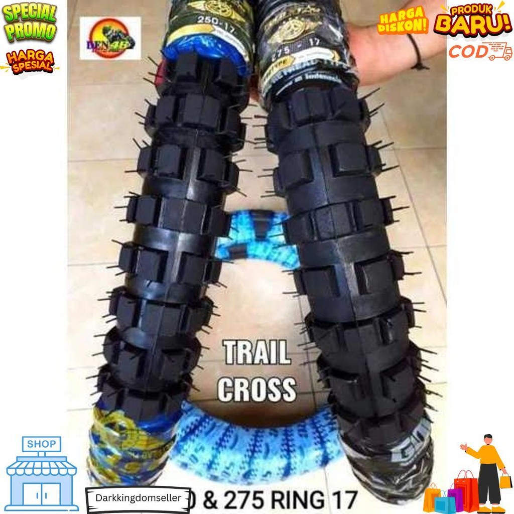 Jual Ban Trail Dan Cross Ukuran Depan 250 Ring 17 Belakang 275 17Cocok ...